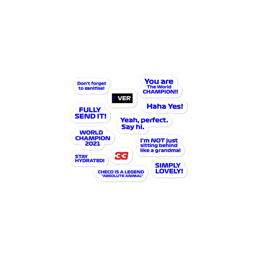 Max Verstappen Sticker Pack || Drszone – DrsZone