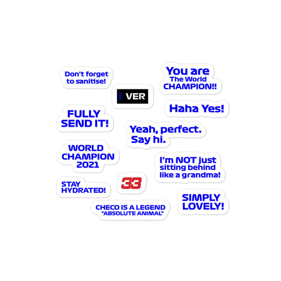 Max Verstappen Sticker Pack || Drszone – DrsZone