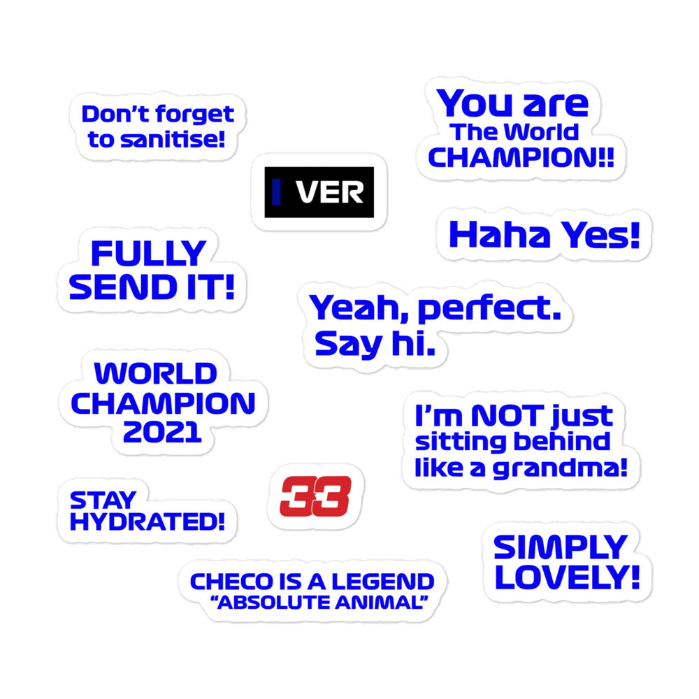 Max Verstappen Sticker Pack || Drszone – DrsZone
